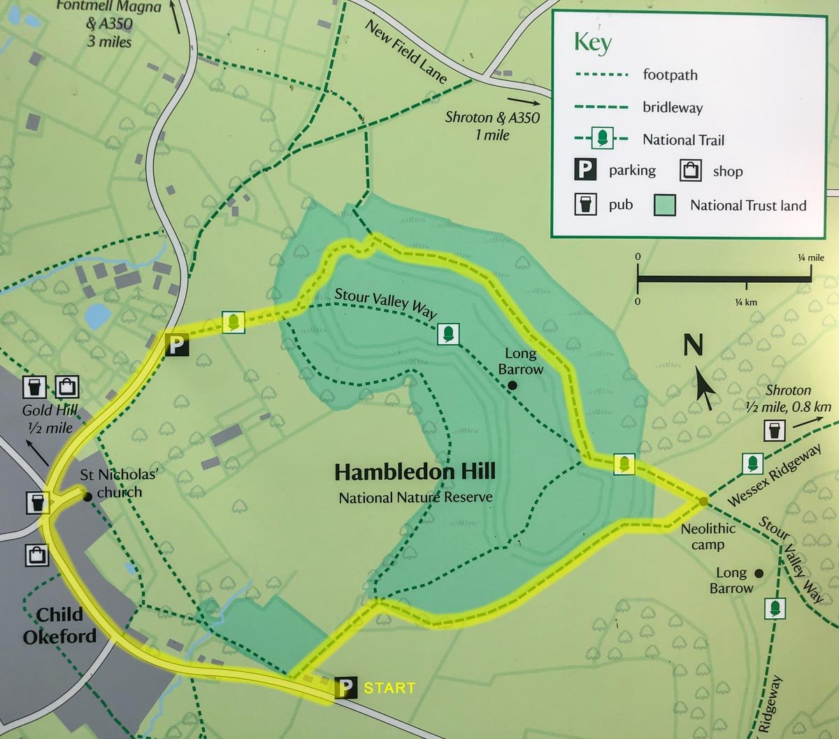 Hambledon Hill Walk - 2.7 miles Iron Age Hill Fort - Dorset Walks