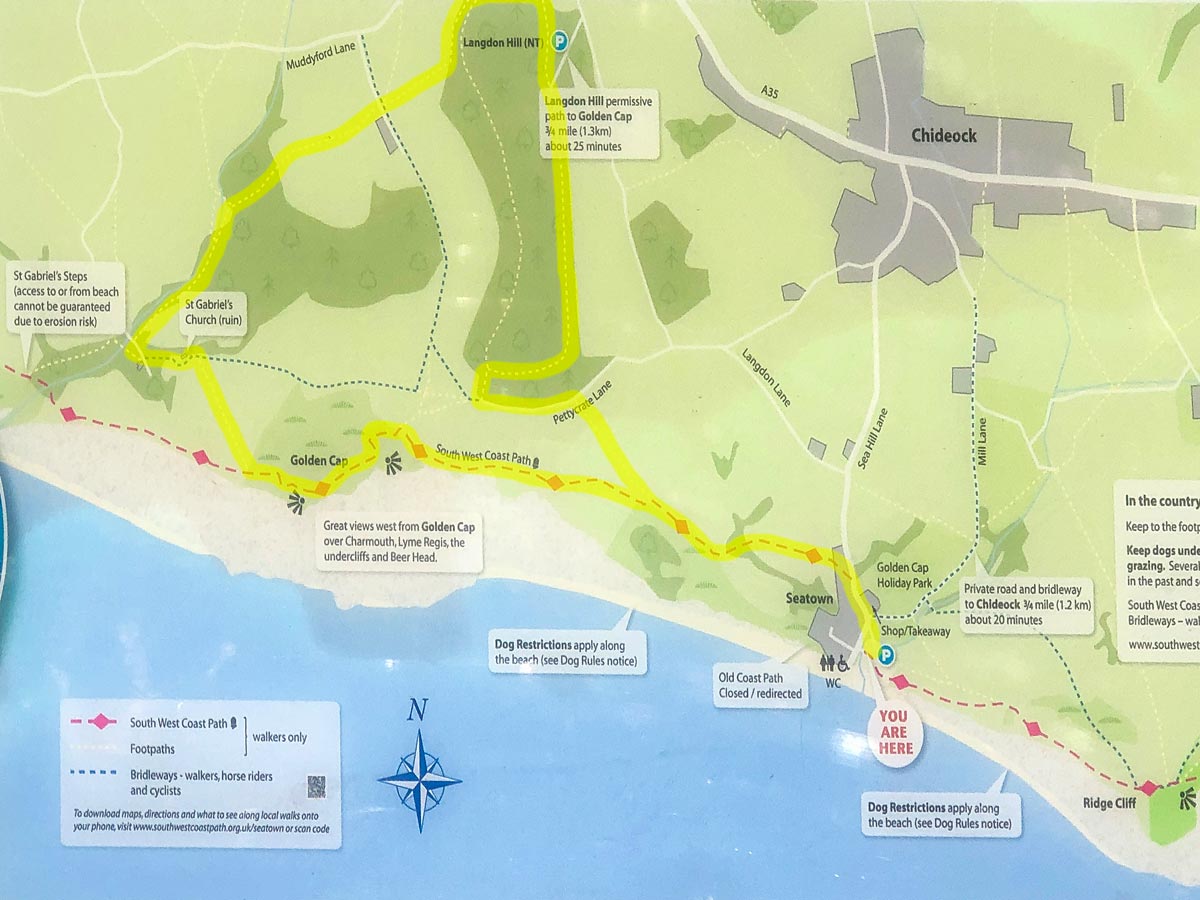 Seatown to Golden Cap and Langdon Hill Walk - Dorset Walks